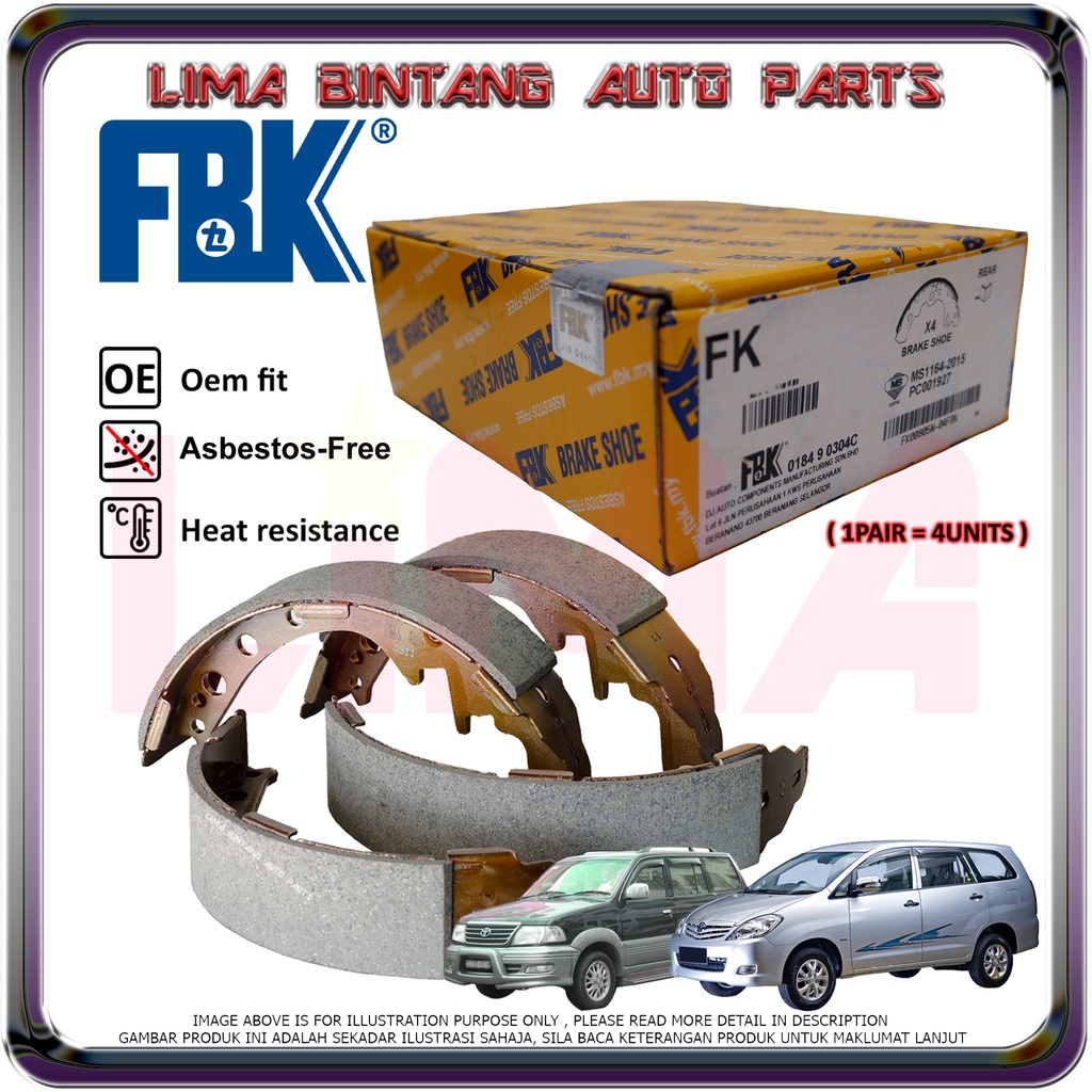 Toyota Innova TGN40 , Unser Rear Brake Drum Shoe , Brake Lining Shoes ...