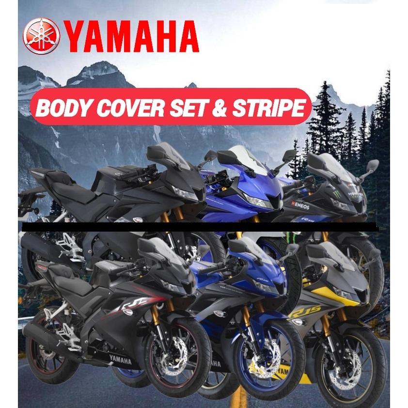Assembly Cover Set Yamaha R15 V3 R15V3 Black Monster Full Set CoverSet ...