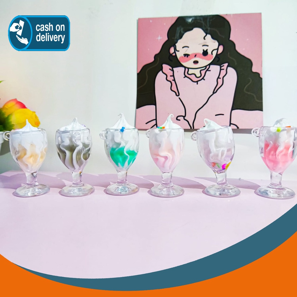 Miniature Decoration Of SUNDAE ICE CREAM Glass RESIN Material ICE CREAM ...