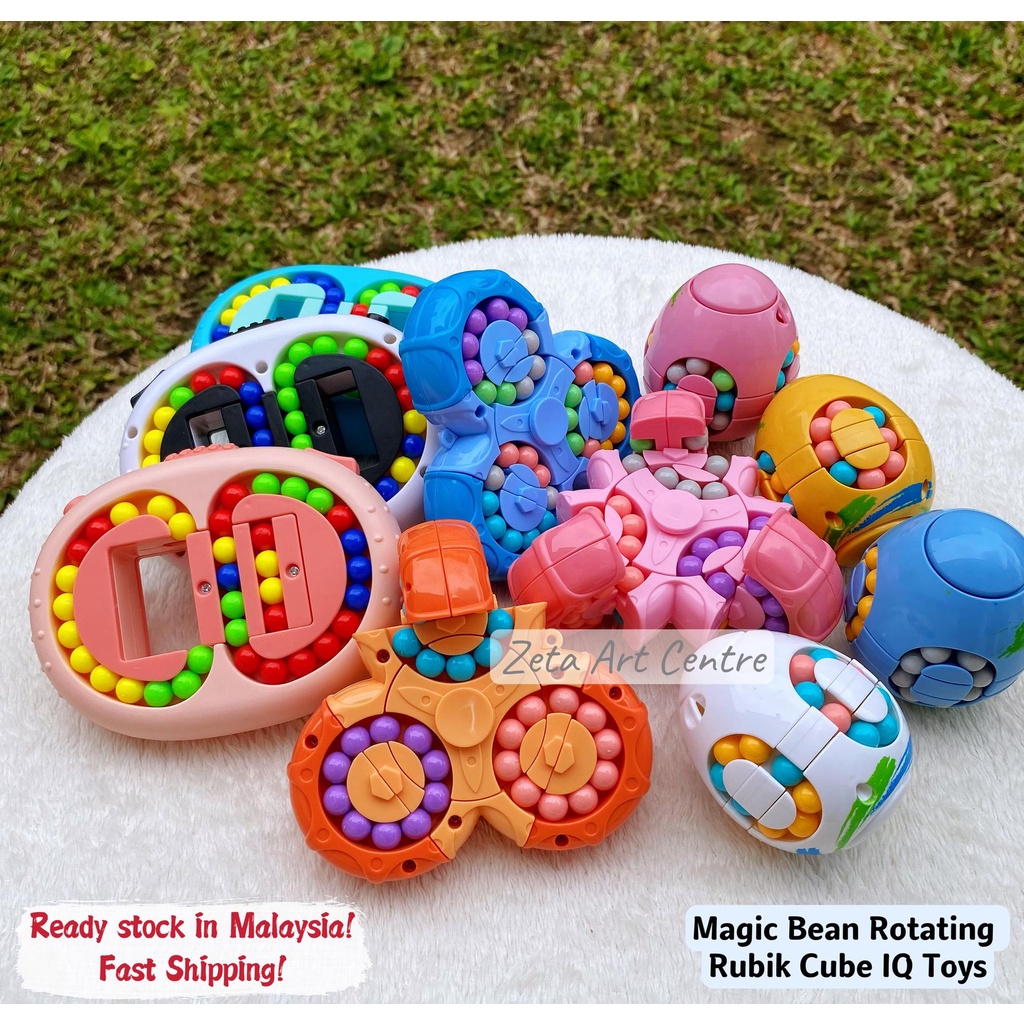 Super Fun Colorful Magic Beans Rotating Rubik Cube Fidget IQ Toys ...