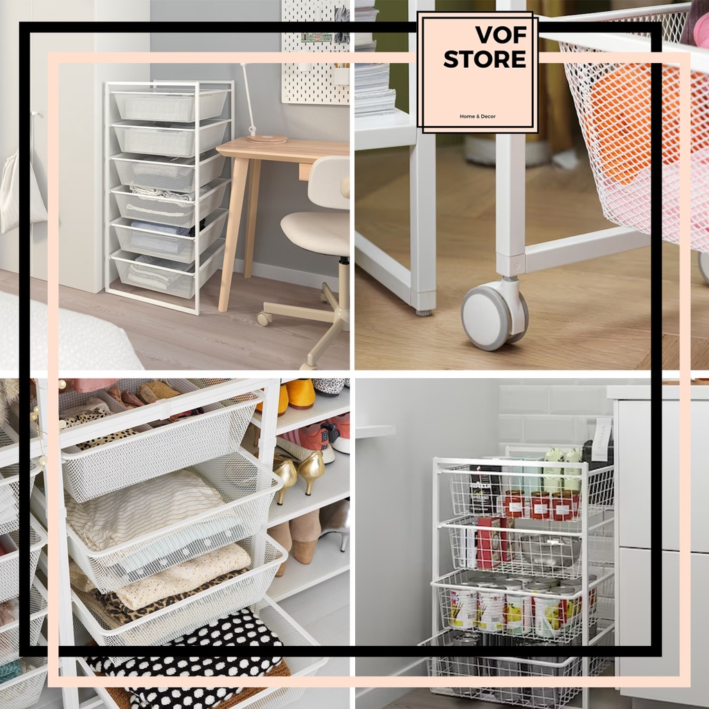 IKEA SHELF RACK JONAXEL FRAME WIRE BASKETS MESH BASKETS TOP SHELF ...