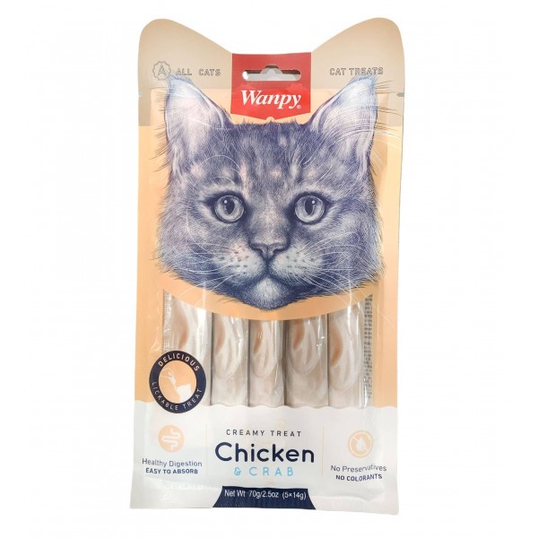 Wanpy Creamy Cat Treats 5x14G / Cat Lickable Treat / Snack Kucing / Wet ...