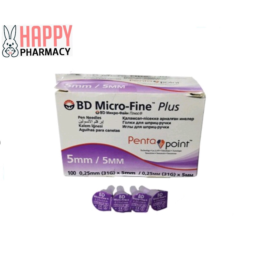 BD Micro Fine 5mm Pen Needles 100'S (1box) [EXP:8/26] Mata Jarum ...
