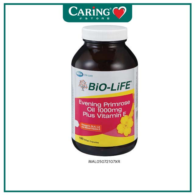 BiO-LiFE EVENING PRIMROSE OIL 1000MG PLUS VITAMIN E CAPSULE 180S ...