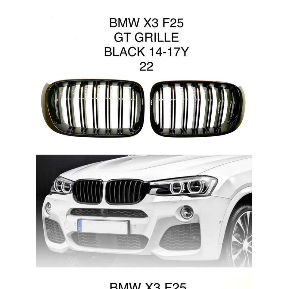 BMW F25 F26 X3 NEW MODEL GT 2 LINE FULL BLACK GRILLE | Shopee Malaysia