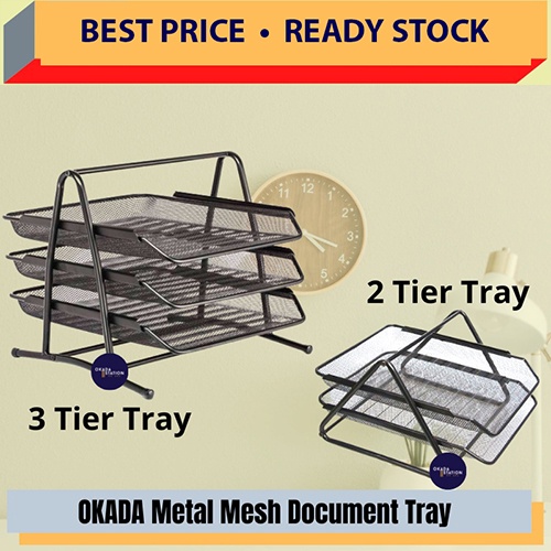 A4 METAL DOCUMENT TRAY -2 LAYER-3 LAYER / Rak Besi / Document Organizer ...
