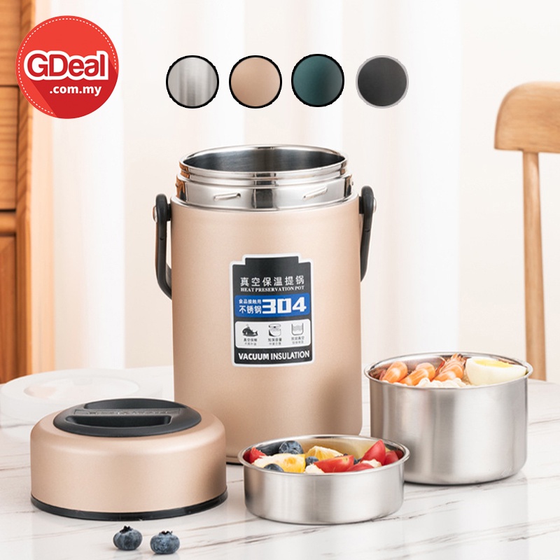 GDeal 2.2L Stainless Steel Vacuum Insulation Pot Large Capacity School ...