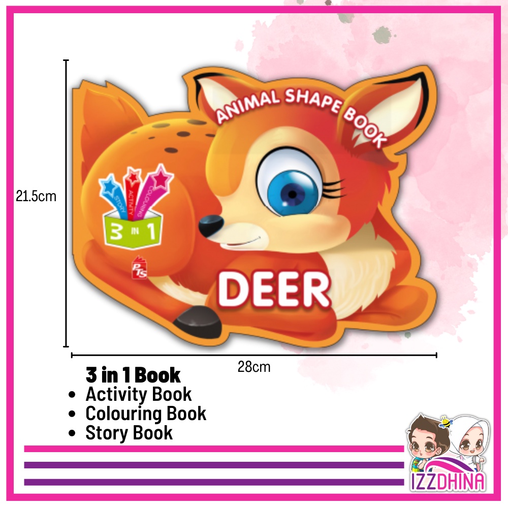 Deer Animal Shape Book | Kids Activity Book | Story Book Colouring Book ...