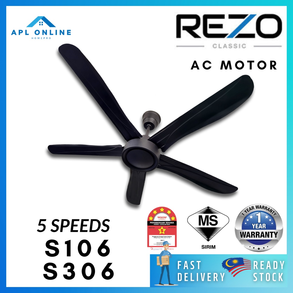 Rezo S106 S306 56'' Regulaor Remote Control AC Motor Ceiling Fan ...