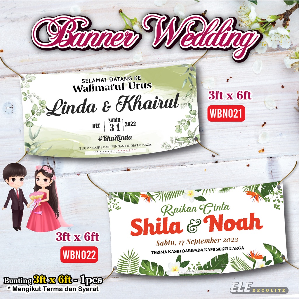 Banner Kahwin 3 X 6/Banner Majlis Perkawinan/Wedding Banner | Shopee ...