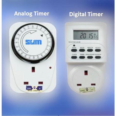 SUM 24hrs Digital Timer / Analog Timer 3 Pin Plug w/SIRIM Approved | Shopee Malaysia