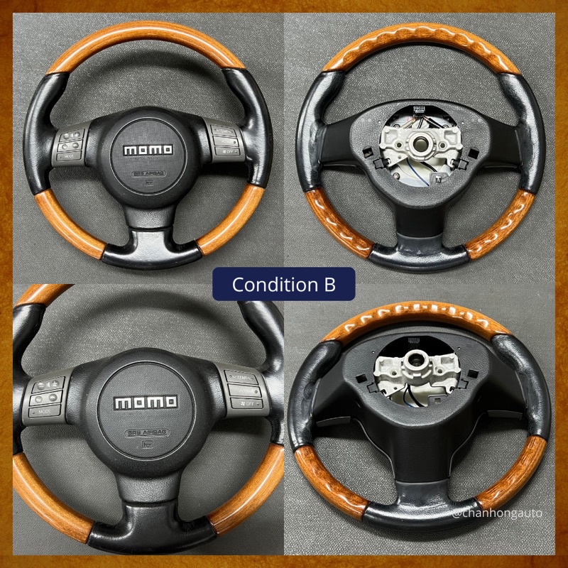 MOMO Euro Steering Wheel [Walnut][Button][New Clock Spring][Original ...