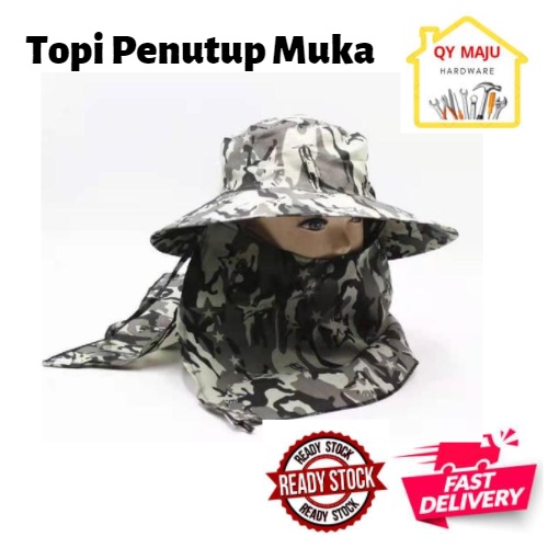 Topi Askar Anti UV / Full Cover Army Hat/ Topi Penutup Muka | Shopee ...