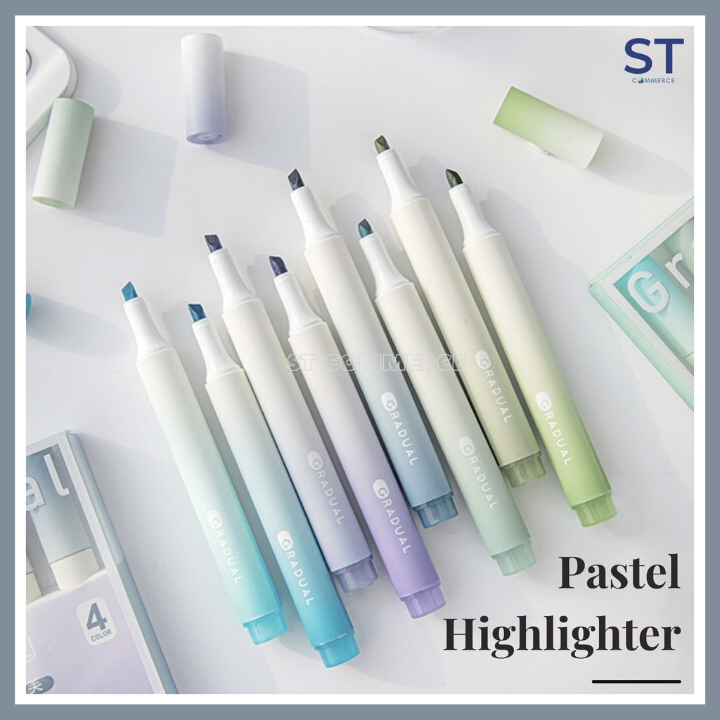 [4 PCS/SET]Soft Tip Pastle Colour Highlighter Student Colour Makers ...
