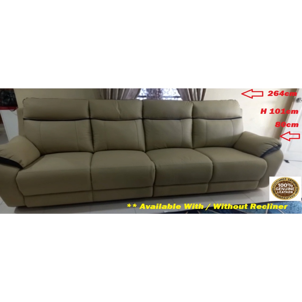 BIG SIZE, Best Seller, N9500 / N8090, 4 SEATER GENUINE LEATHER H/L SOFA ...