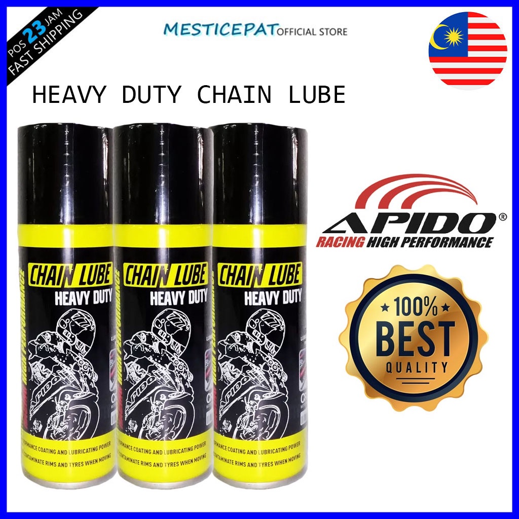 APIDO HEAVY DUTY CHAIN LUBE MINYAK RANTAI OIL 240ML HD LUBRICANT SPRAY ...
