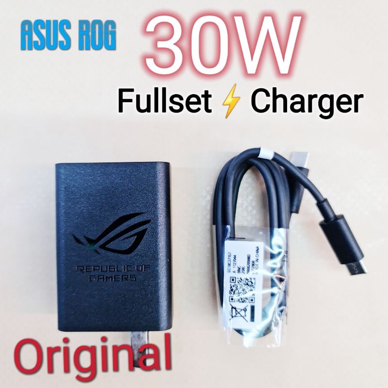 Original Asus ROG Phone 3 30W HyperCharge Fullset Charger With Type-C To C Ultimate Cable Fast ...