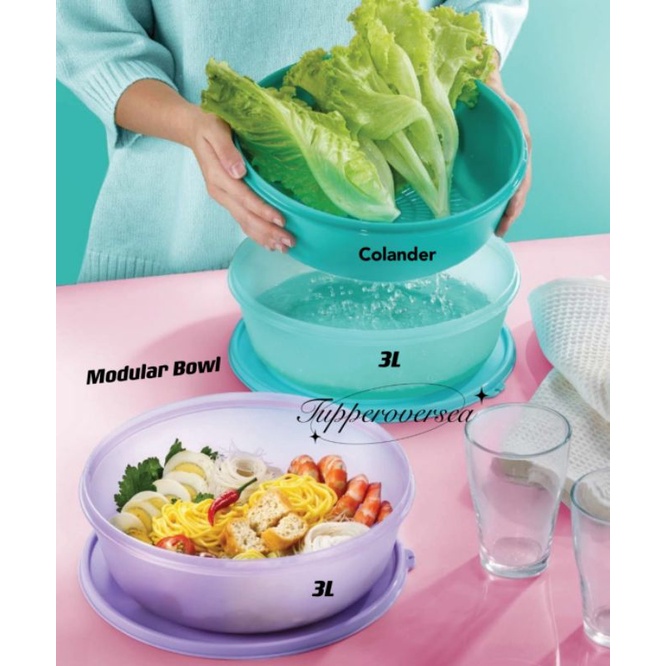 Tupperware Modular Bowl (2 PCS) 3L / With Colander (1 PC) | Shopee Malaysia