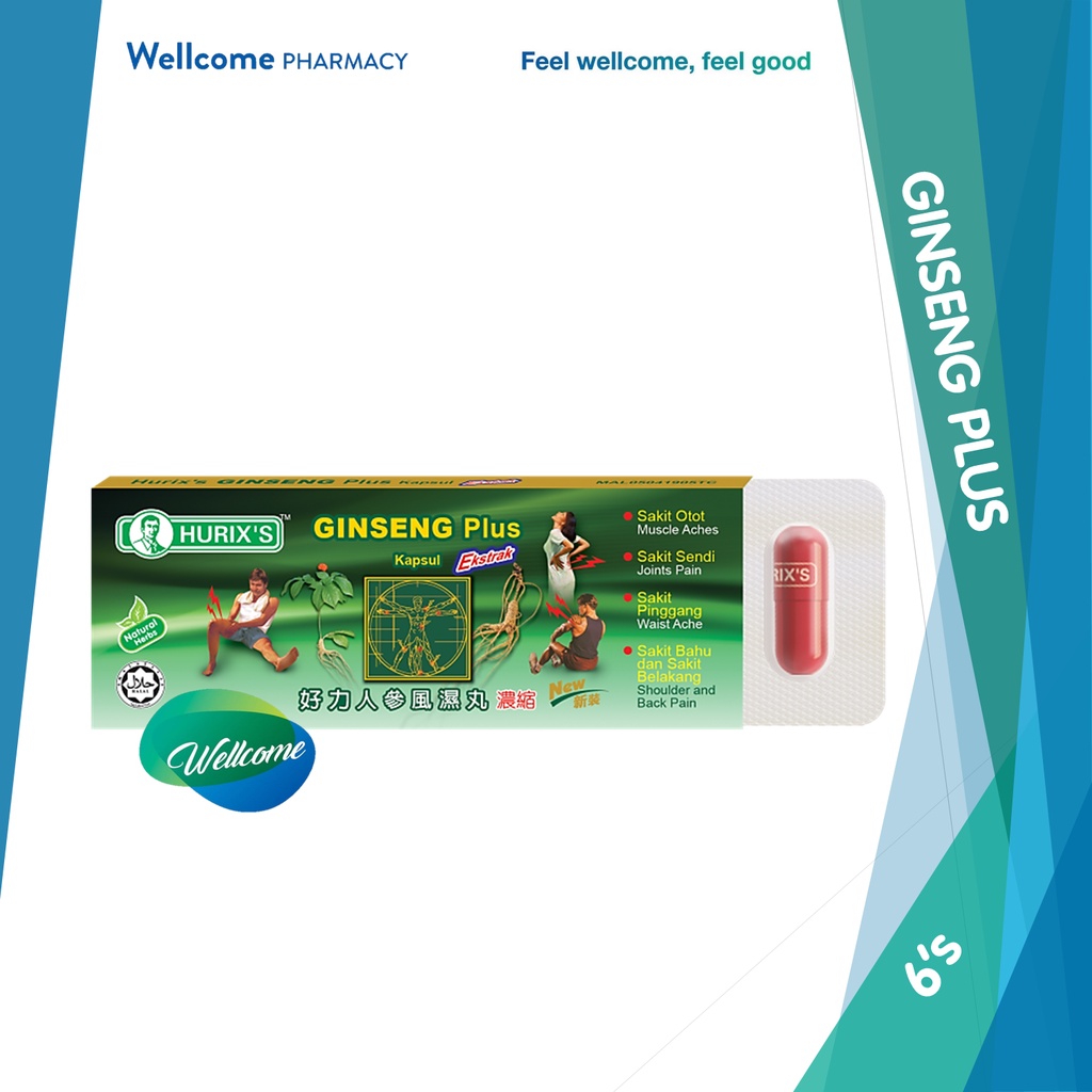 Hurix's Ginseng Plus Extract Capsule (Improved Version) - 6's | Shopee ...