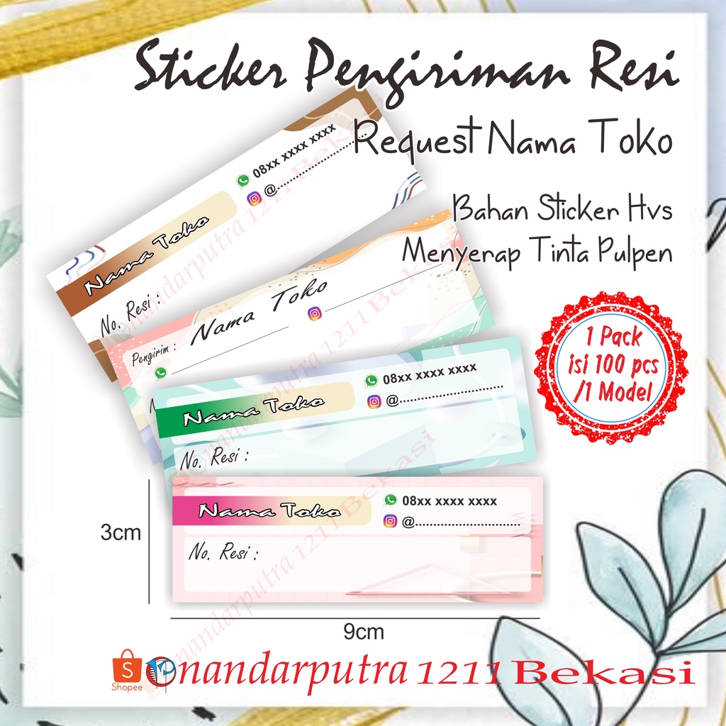 (100 Pcs) Custom Small Receipt Stickers / Olshop Delivery Receipt ...