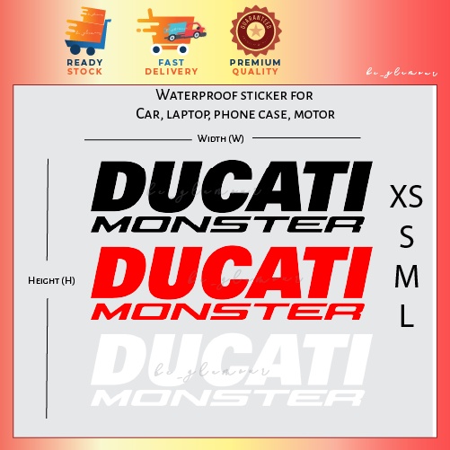 [D1] DUCATI Monster Sticker Reflective stiker racing motogp motorsport ...