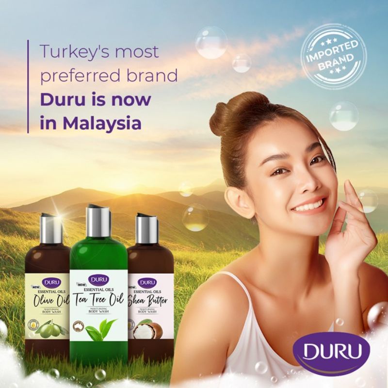 Turkish Duru Cold press Olive Avacado Shea butter Tea tree Essential oil Shower Gel Body wash ...