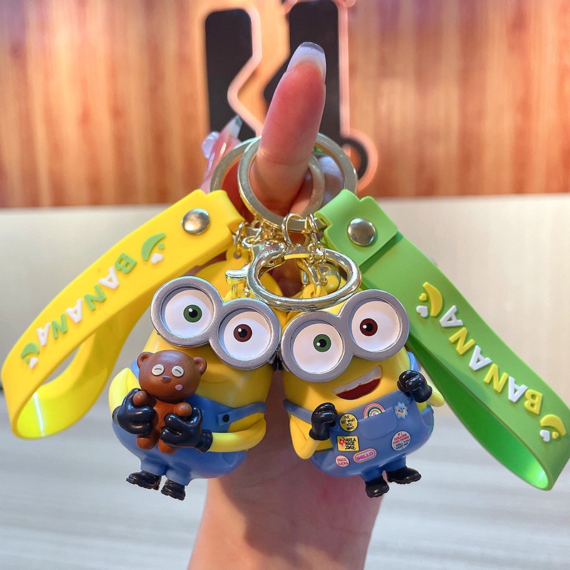 Minions Figure Keychain Kawaii Car Key Holder Bag Backpack Pendant ...