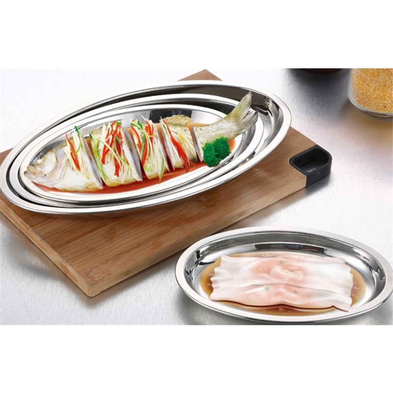 Stainless Steel Oval Plate Dinner Plate Heavy Duty | Shopee Malaysia