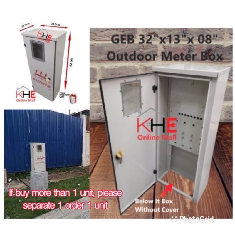 GEB 321308 32'' x 13'' x 8" Metal Outdoor Meter Box Three Phase (Ready ...