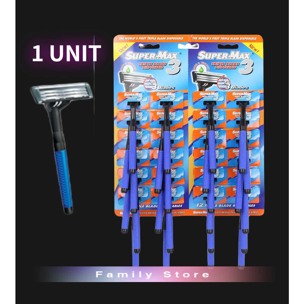 Super Max 3 Triple Razor Blade Disposable | Pisau Cukur Tiga Bilah ...