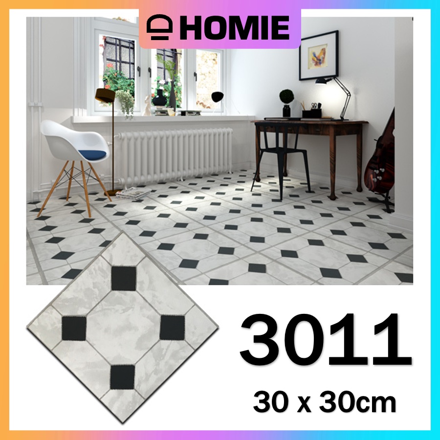 [54PCS PER BOX] Vinyl Flooring Floor Sticker Vinyl Jubin Lantai Mozek ...