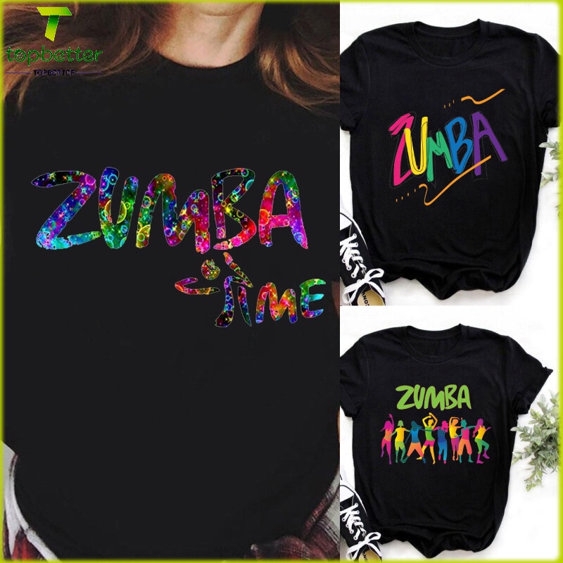 Tshirts Women Zumba Fitness black T Shirt Dance Lover Sport Gymnastics ...