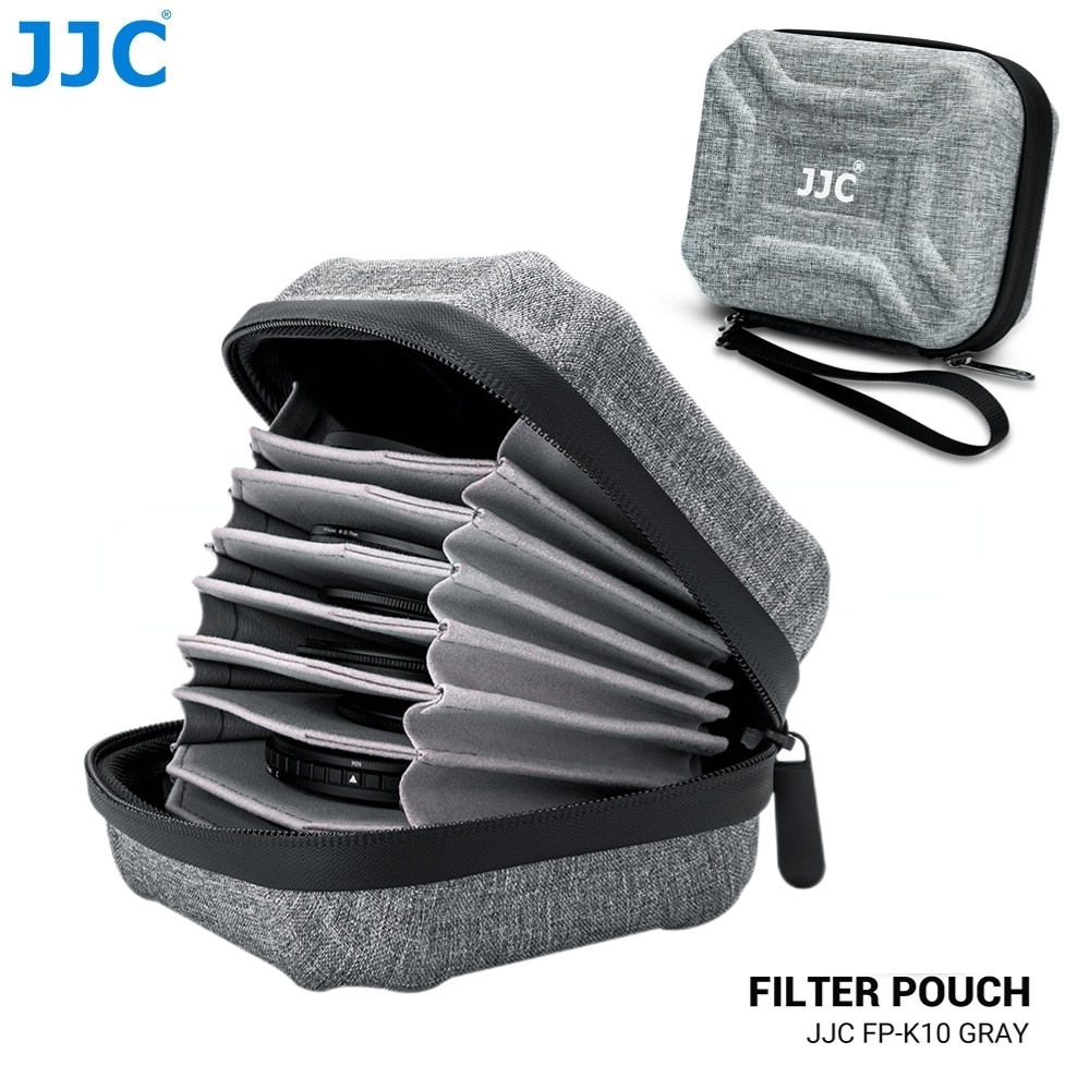 JJC FP-K10 Filter Pouch Holder for 10 Pcs Lens Filter, DSLR Mirrorless Camera Lens Filter Case ...