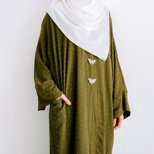 SHARA OTHMAN Kaftan Rose in Moss | Shopee Malaysia
