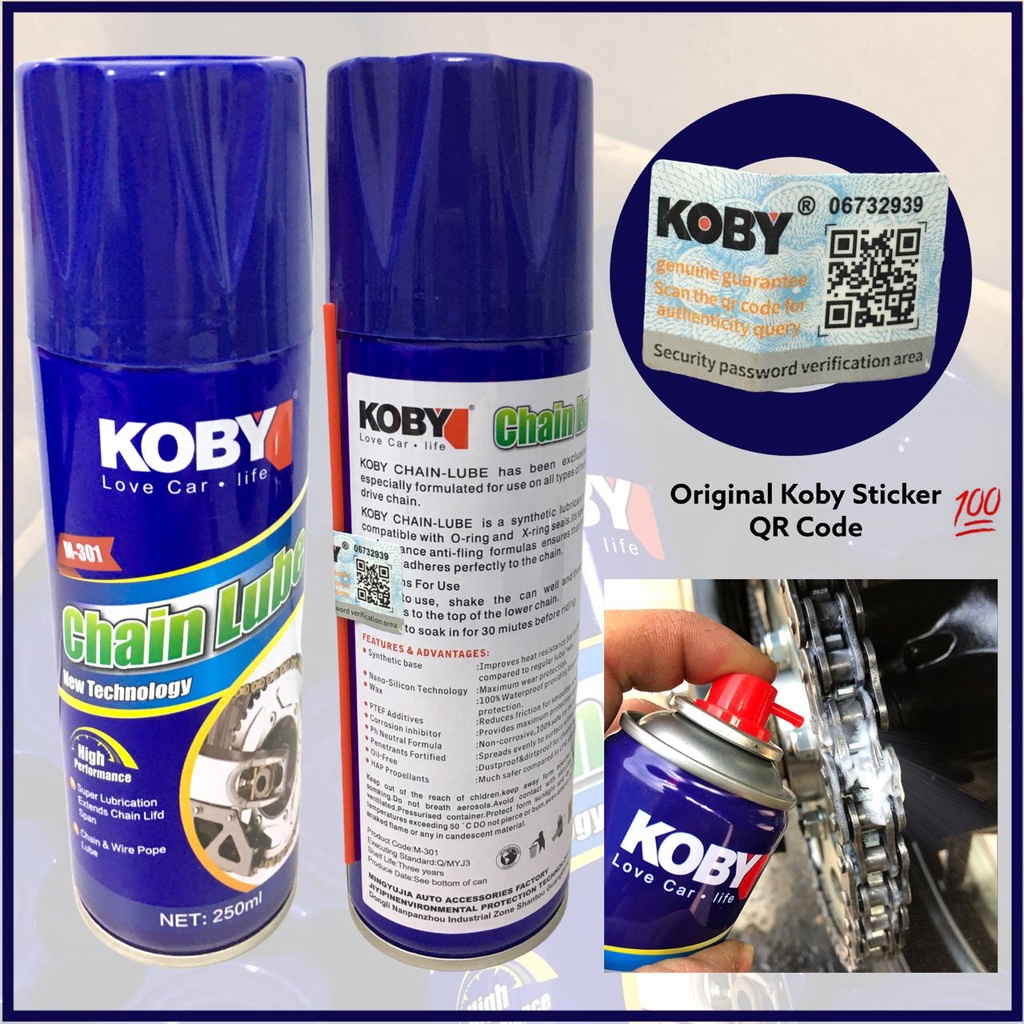 ORIGINAL KOBY CHAIN LUBE CLEAN Motor Berus Spray Rantai | Shopee Malaysia