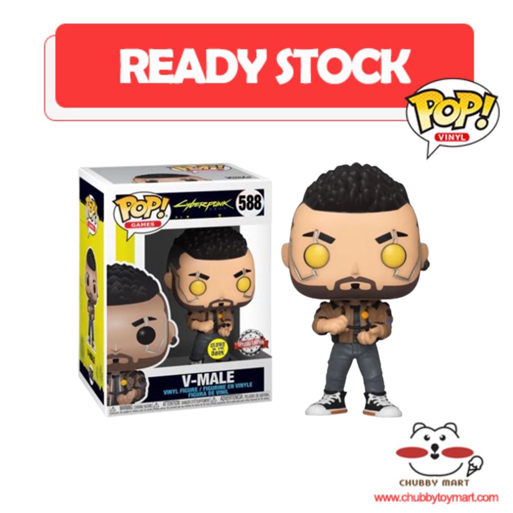【Ready Stock】Funko Pop! Games: Cyberpunk 2077 - V-Male #588 GITD ...