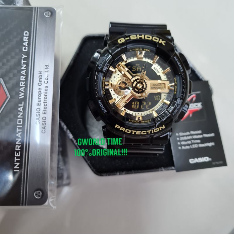 ORIGINAL G-SHOCK GA-110GB-1A/GA-110GB/GA110GB-1A BLACK GOLD | Shopee Malaysia