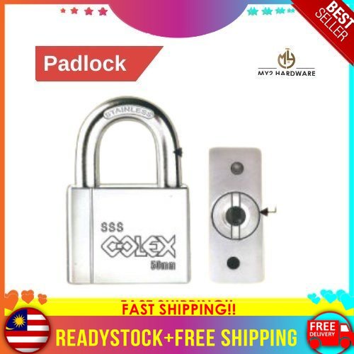 [COLEX]High Security Padlock 50mm Stainless Steel Heavy Duty Brass ...