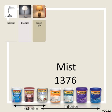 Jotun 5L 1376 Mist /Jotashield AF / Tough Shield/ Majestic true Beauty ...