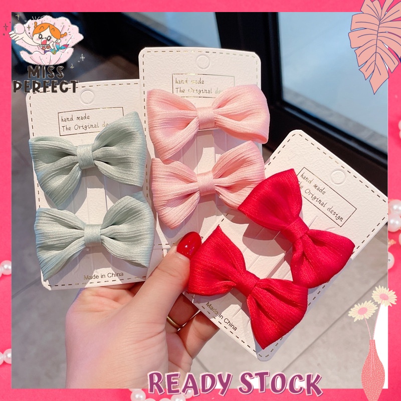 New bow pair clip summer little girl ponytail clip duck clip | Shopee ...