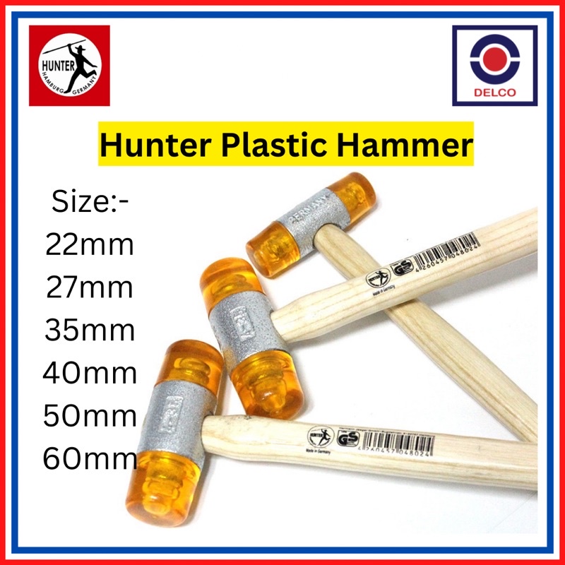 HUNTER GERMANY PLASTIC HAMMER Bumping Mallet wooden handle tukul 22mm ...