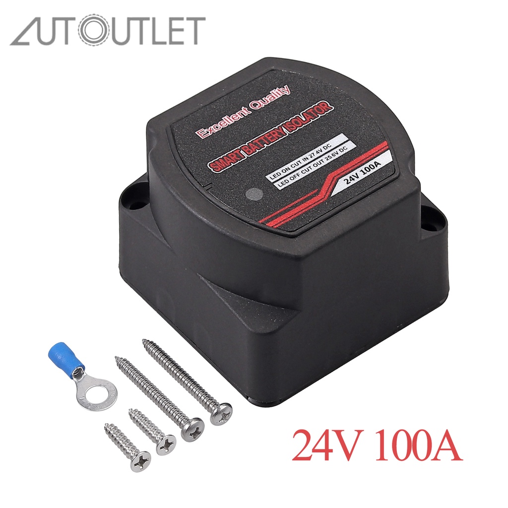 AUTOUTLET 24V 100A Voltage Sensitive Relay Split Charge VSR Support Two ...