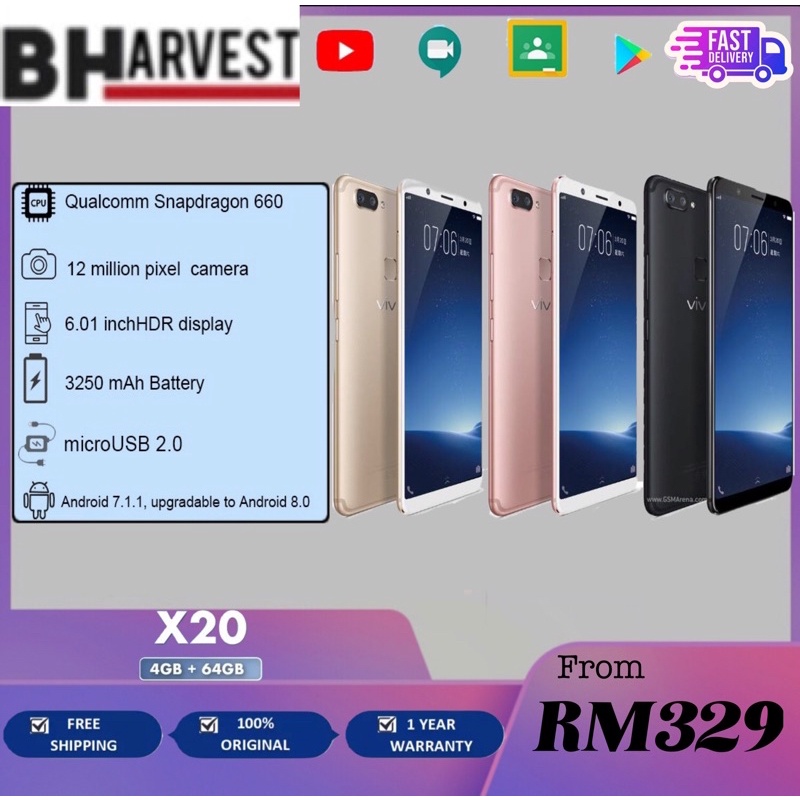 Vivo X20 4GB ram 64GB rom Original used (1 month Warranty) | Shopee ...