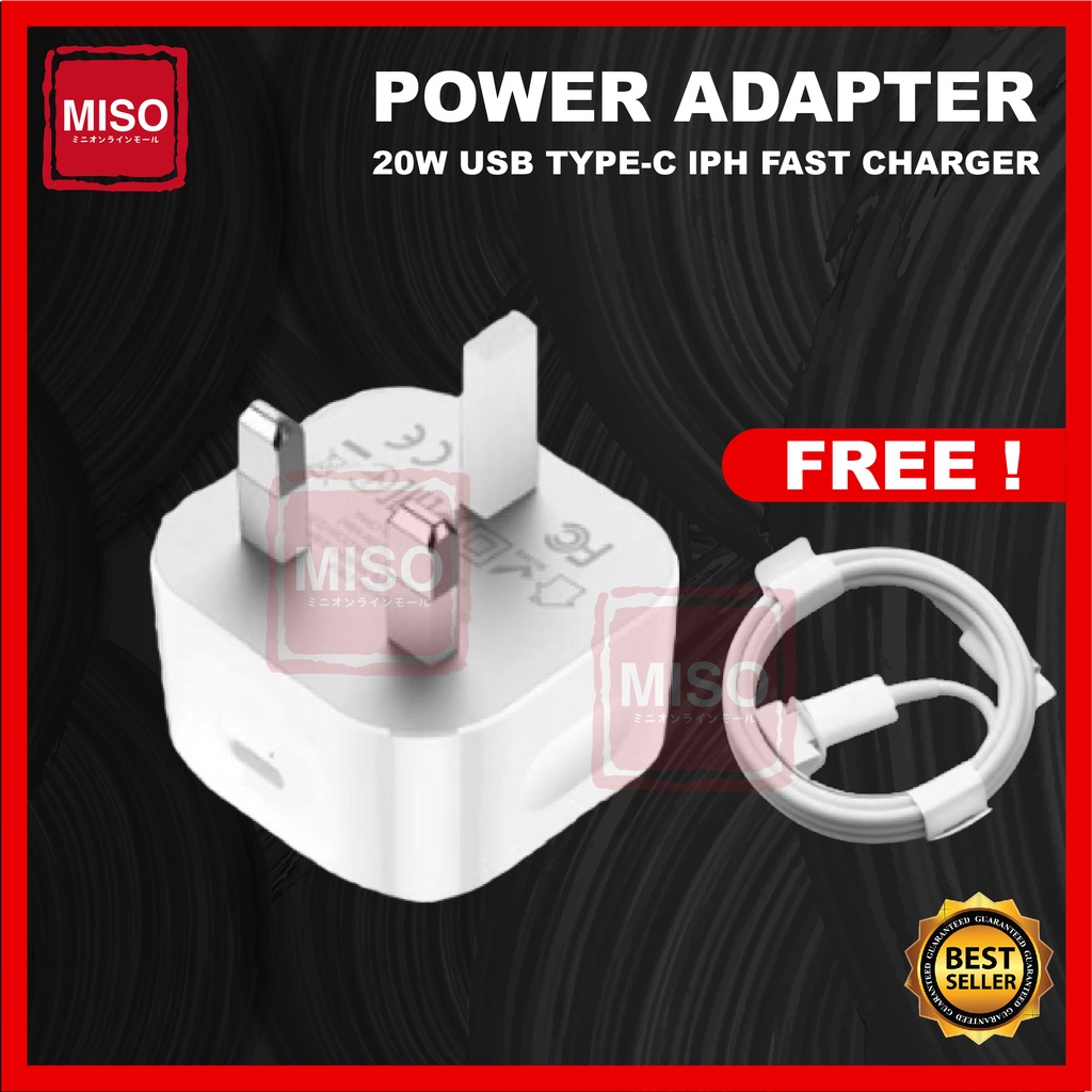 🔥Fast🔥20W Fast Charger Adapter type C output With Cable Fast Charging ...