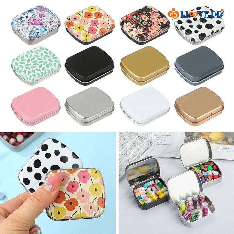 Exquisite Floral Spot Pattern Rectangular Metal Candy Case/ Convenient ...