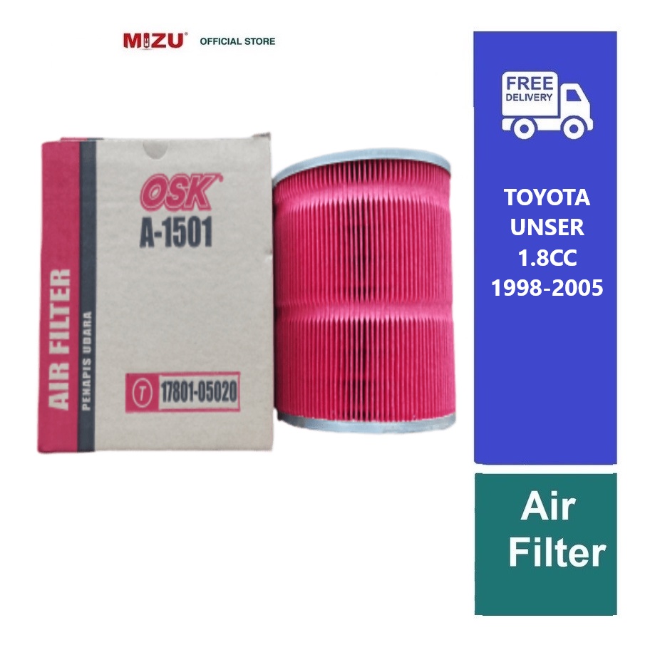 MIZU OSK AIR FILTER A-1501 TOYOTA UNSER 1.8CC 17801-05020 | Shopee Malaysia