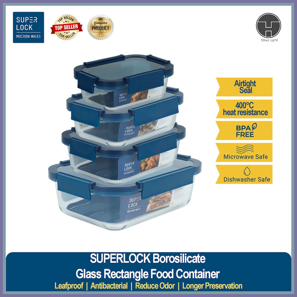 [TeoHin] Micronware Superlock Airtight Borosilicate Glass Rectangular ...
