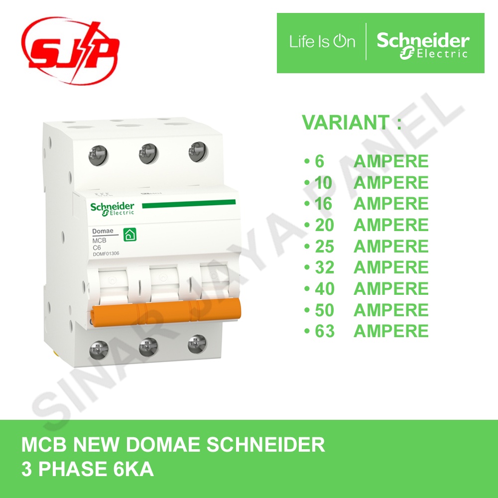 Mcb NEW DOMAE SCHNEIDER 3 PHASE 6A 10A 16A 20A 25A 32A 40A 50A 63A ...
