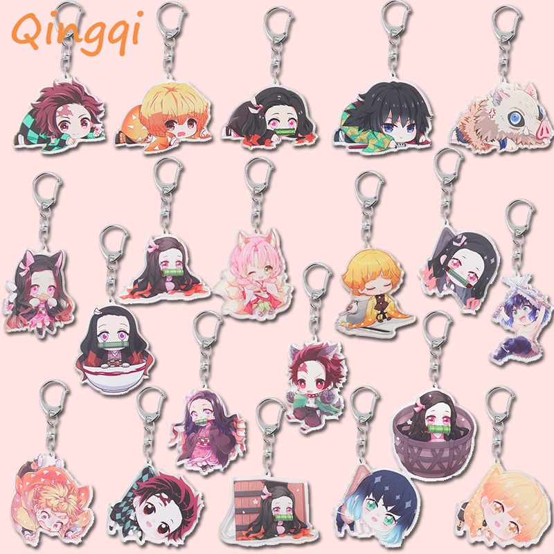 Anime Demon Slayer Keychain Acrylic Kimetsu No Yaiba Blade of Ghost ...