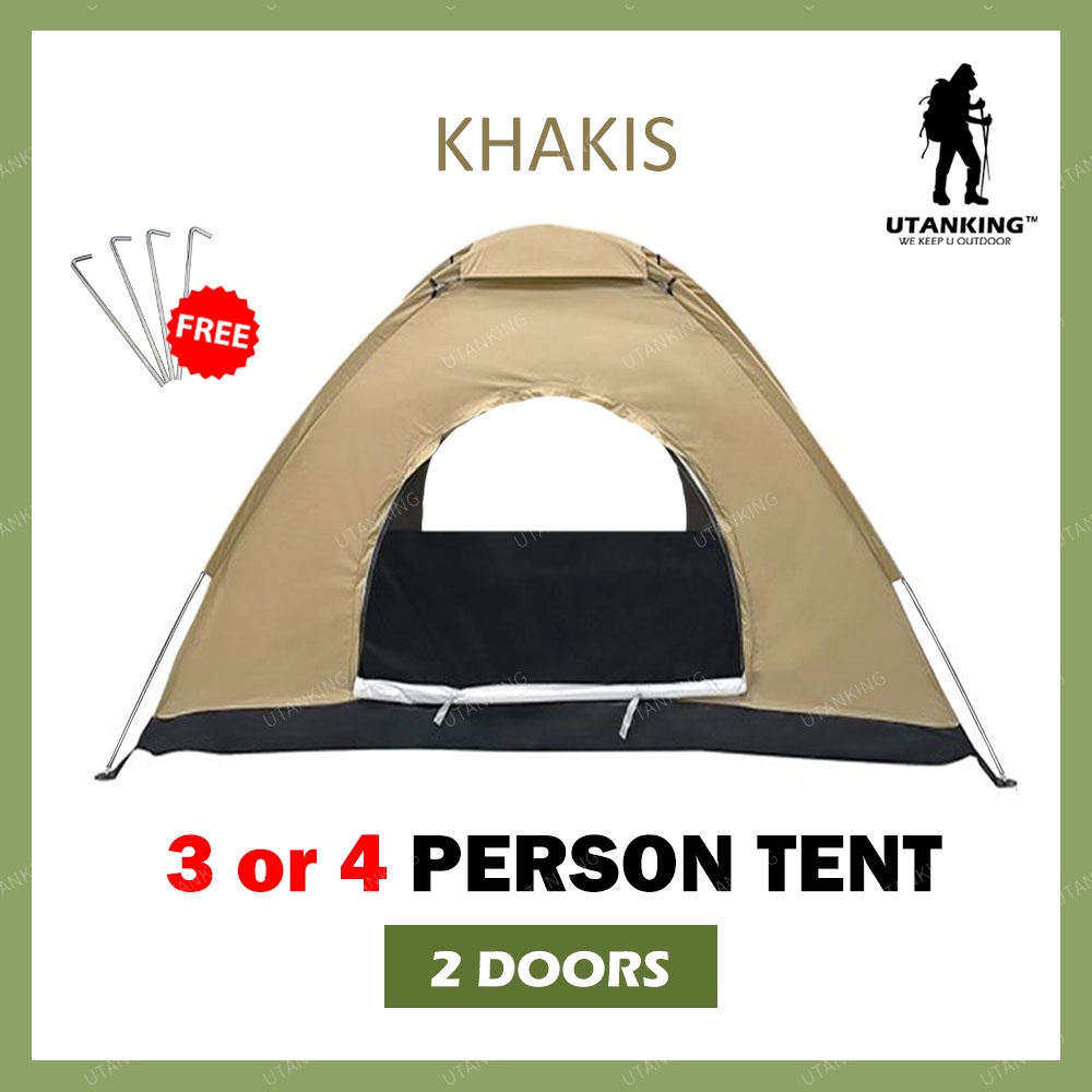 UtanKing™ Camping Tent Pop Up Tent Hiking Shelter UV 1 or 2 Door ...